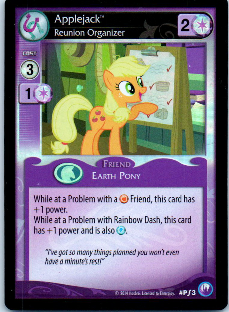 MLP CCG Canterlot Nights PF3 Apple Jack Reunion Organizer – Pack Breakers