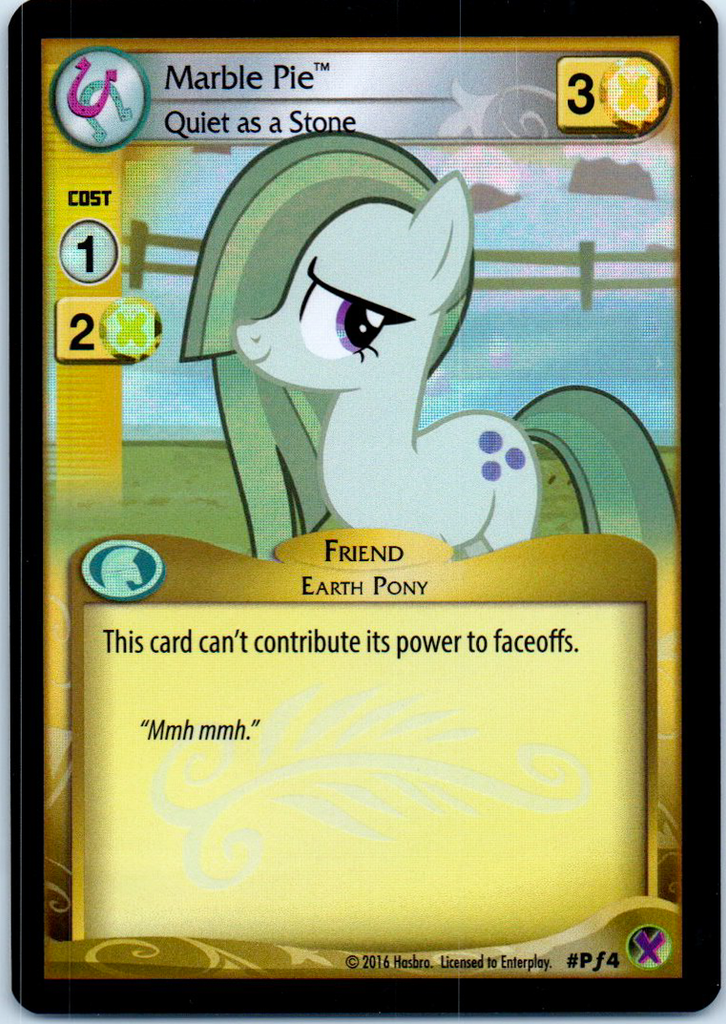 MLP CCG Marks In Time PF4 Marble Pie Quiet as a Stone – Pack Breakers
